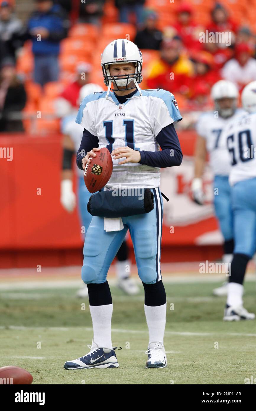 26 December 2010: Titans quarterback Rusty Smith about to throw a pass ...