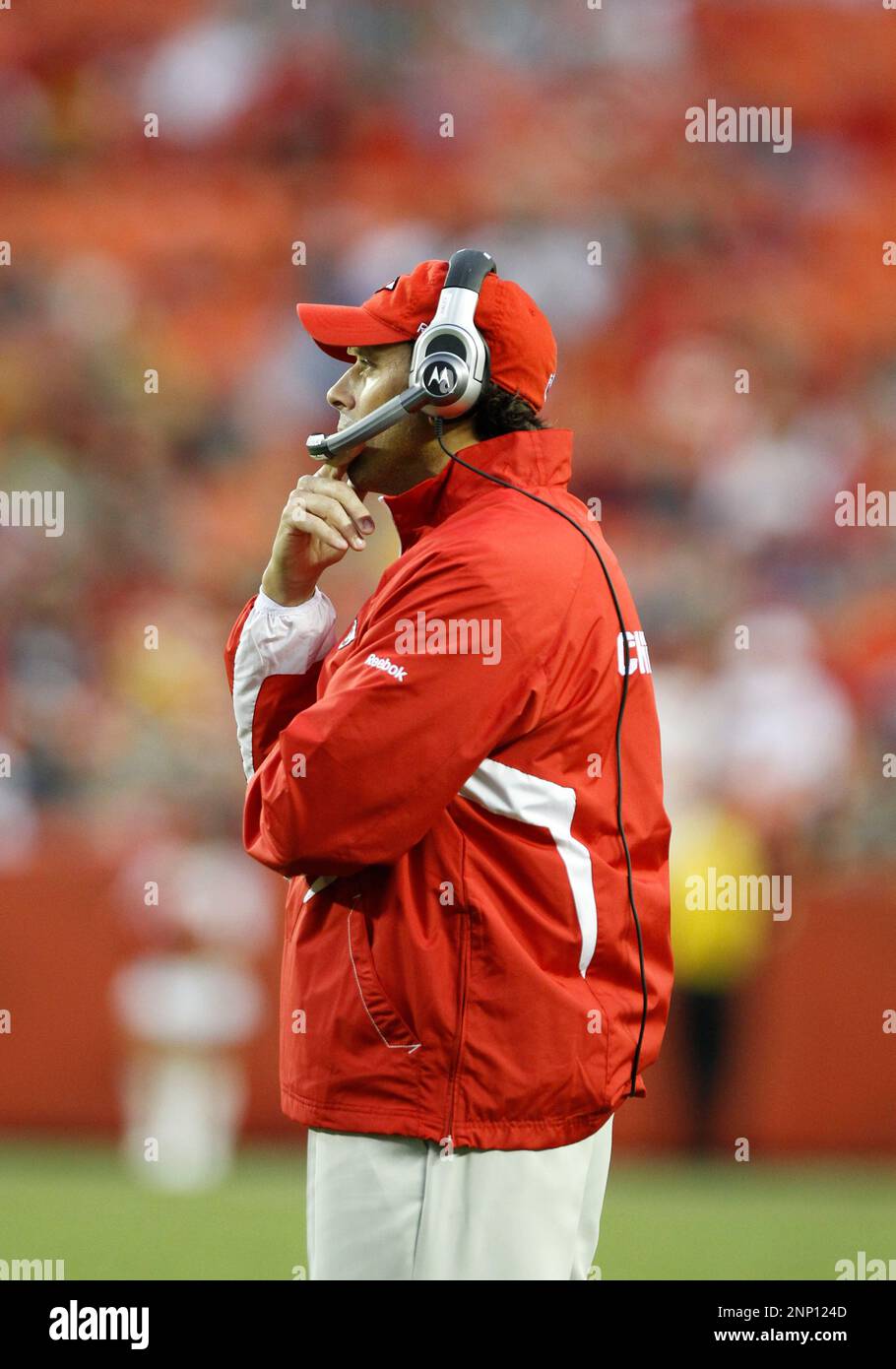 02 September 2010: Chiefs coach Todd Haley watches intently the action ...