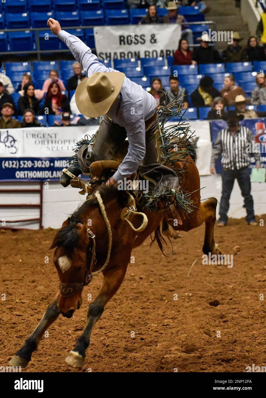 Ethan Lemmons of Castro Valley, Calif., competes in saddle bronco ...