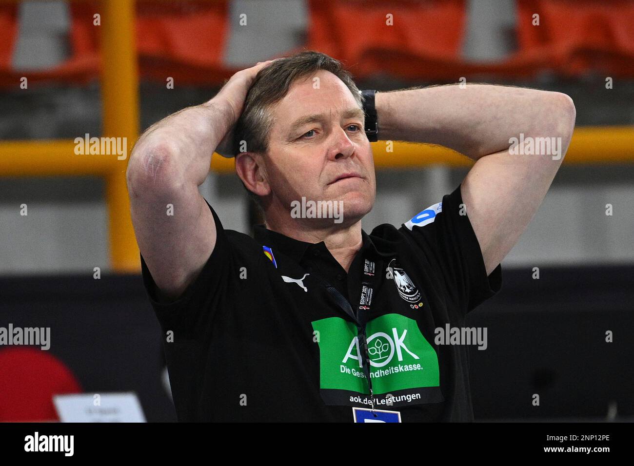 Germany's coach Alfred Gislason of Iceland reacts during the World ...