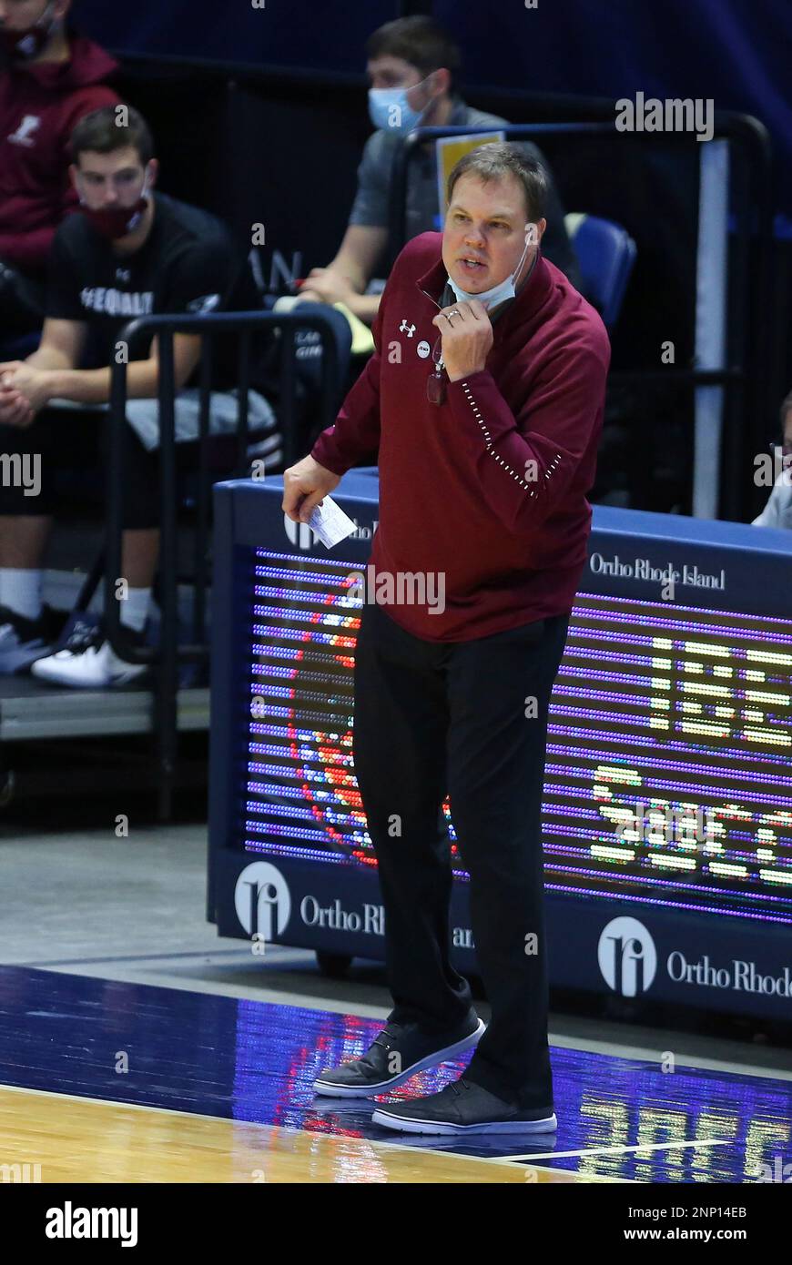 KINGSTON, RI - JANUARY 24: Fordham Rams head coach Jeff Neubauer during ...
