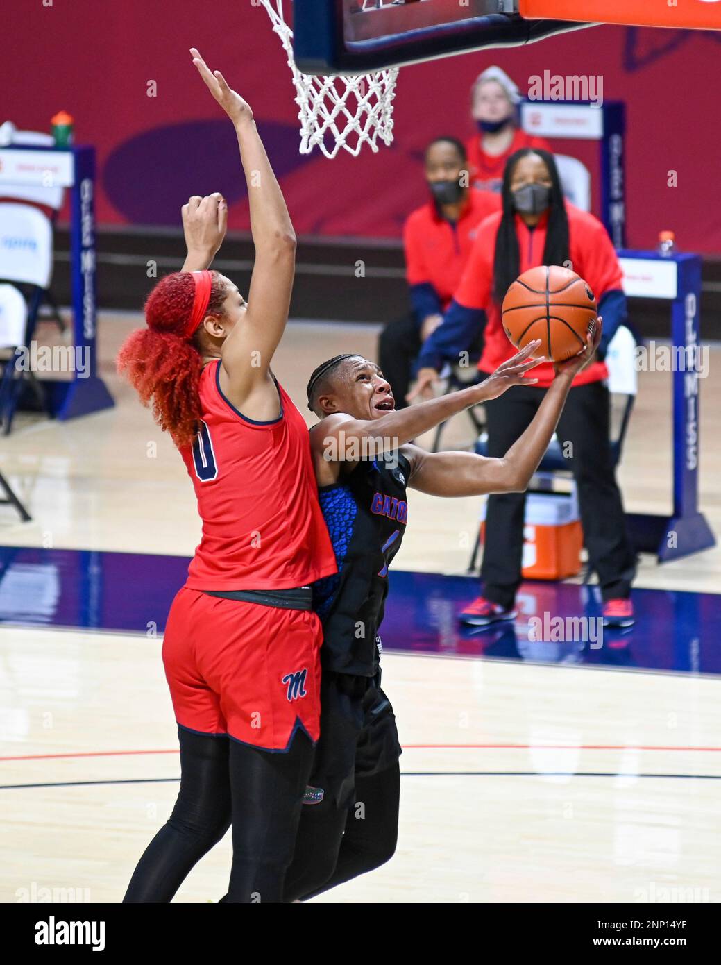 January 24, 2021: Florida guard, Kiara Smith (1), drives to the basket ...