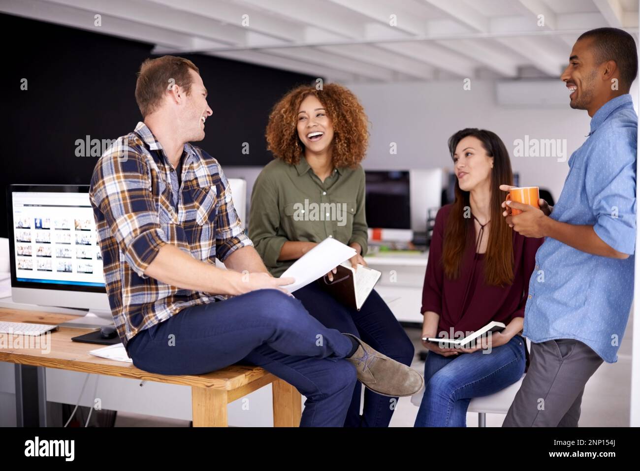 Teamwork holds the capacity for increased office morale. a team of ...