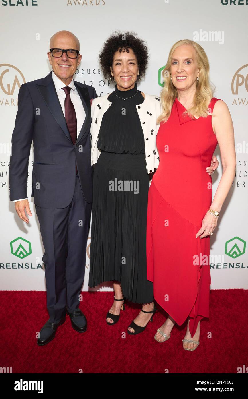 Donald De Line, from left, Stephanie Allain, and Susan Sprung arrive at ...