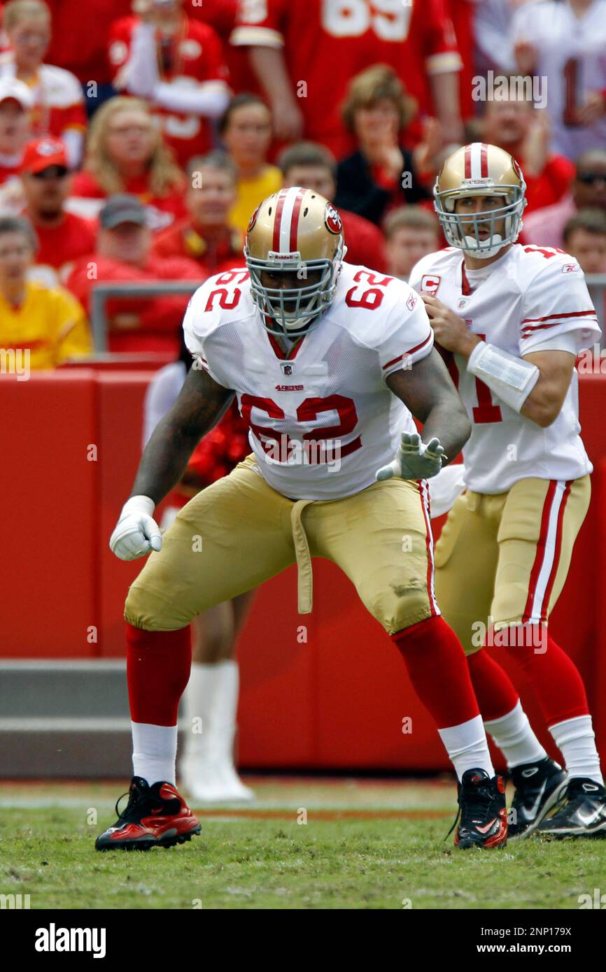 26 September 2010: 49ers offensive lineman Chilo Rachal pass blocking ...