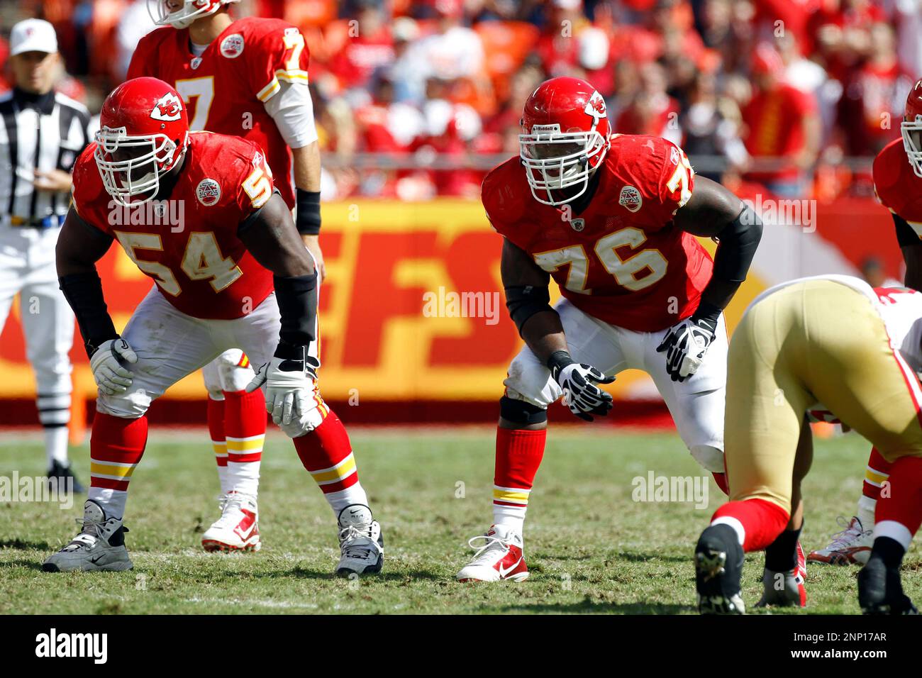26 September 2010: The left side of the Chiefs offensive line Brian ...