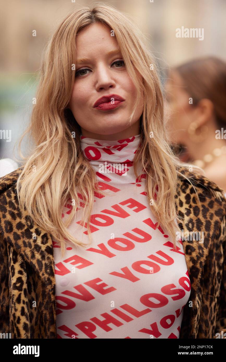 Georgia May Jagger outside Philosophy Di Lorenzo Serafini fashion show ...