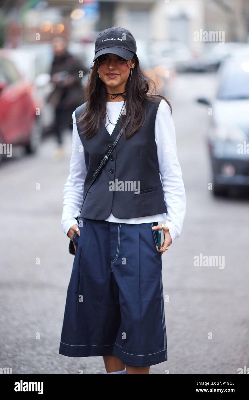 Guest outside Sunnei fashion show during the Milan Fashion Week ...