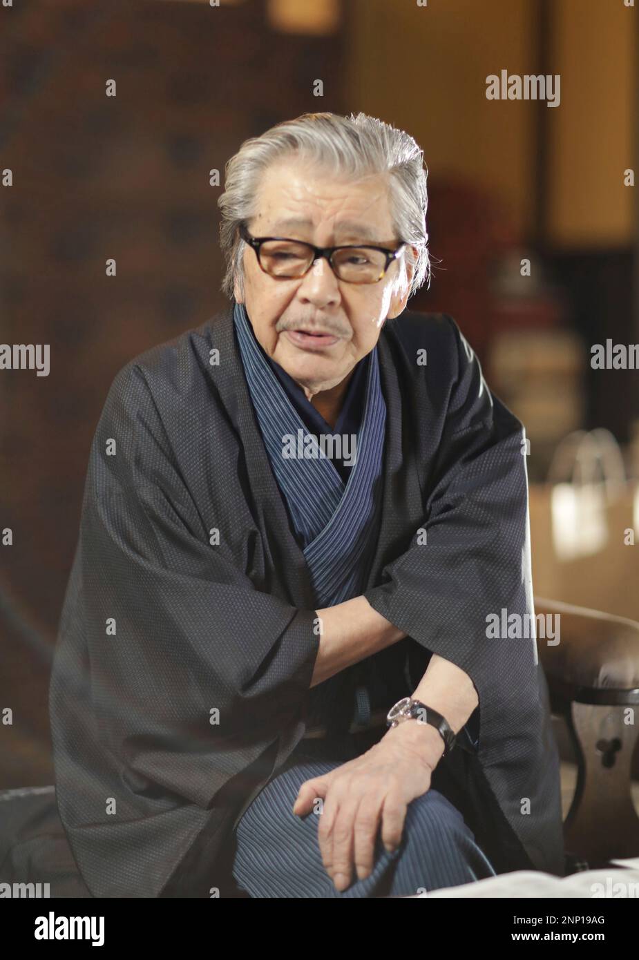 Japanese author Yasutaka Tsutsui poses fir photo at his home in Tokyo on Jan.16, 2019.( The ...