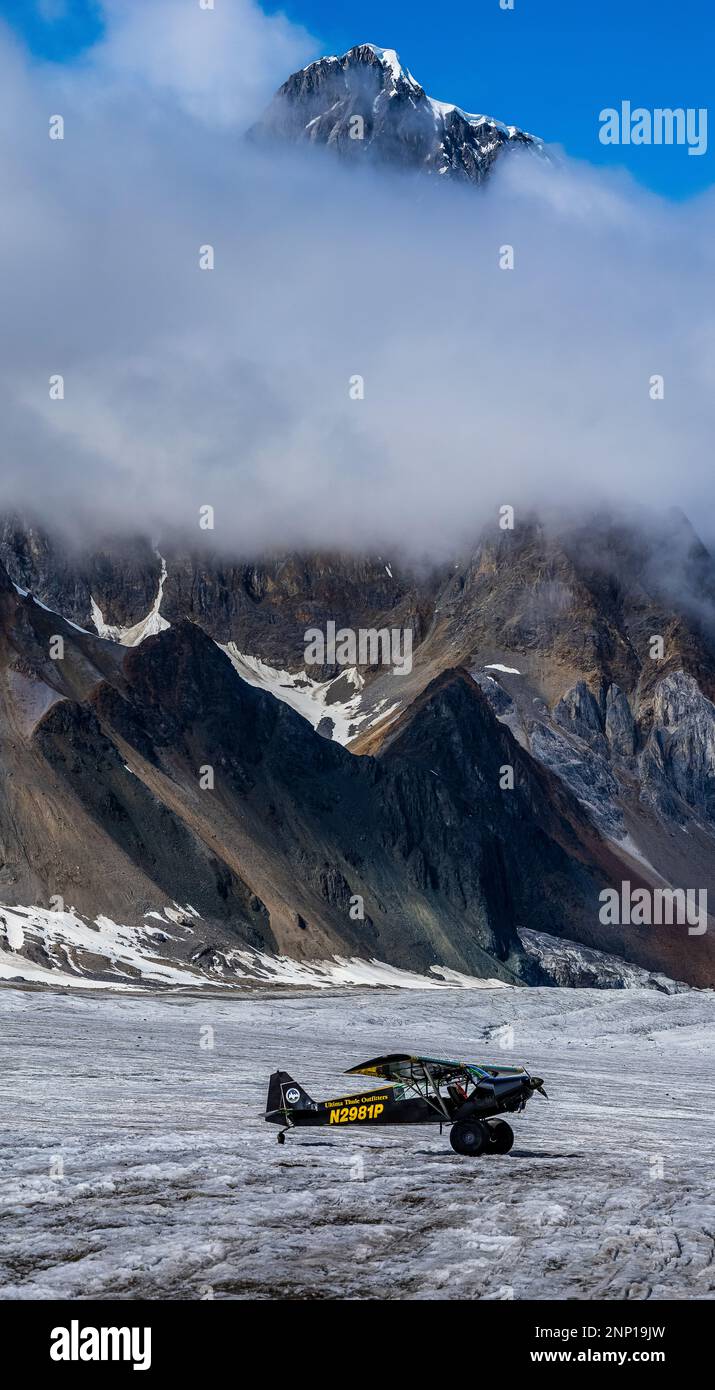Airplane landed between mountains in Saint Elias National Park and ...