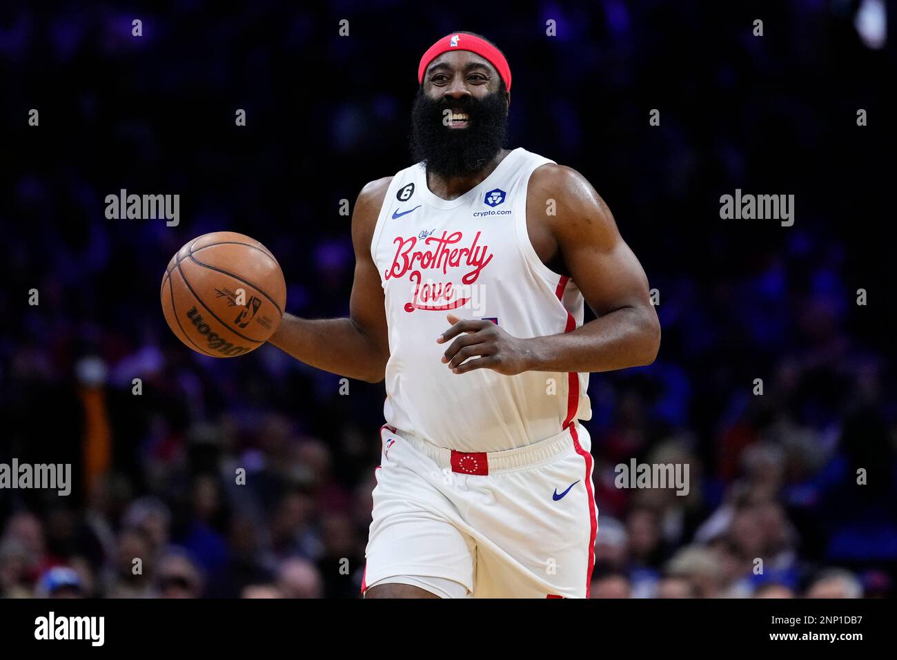 Philadelphia 76ers' James Harden plays during an NBA basketball game ...