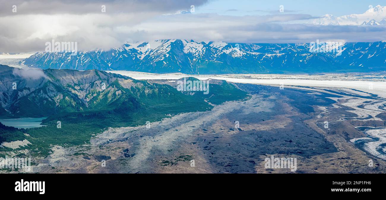 Aerial View of Malaspina Glacier in Saint Elias National Park and ...
