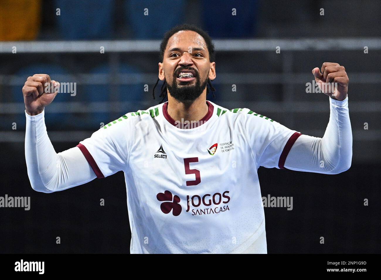 Portugal's Gilberto Duarte celebrates during the World Handball ...