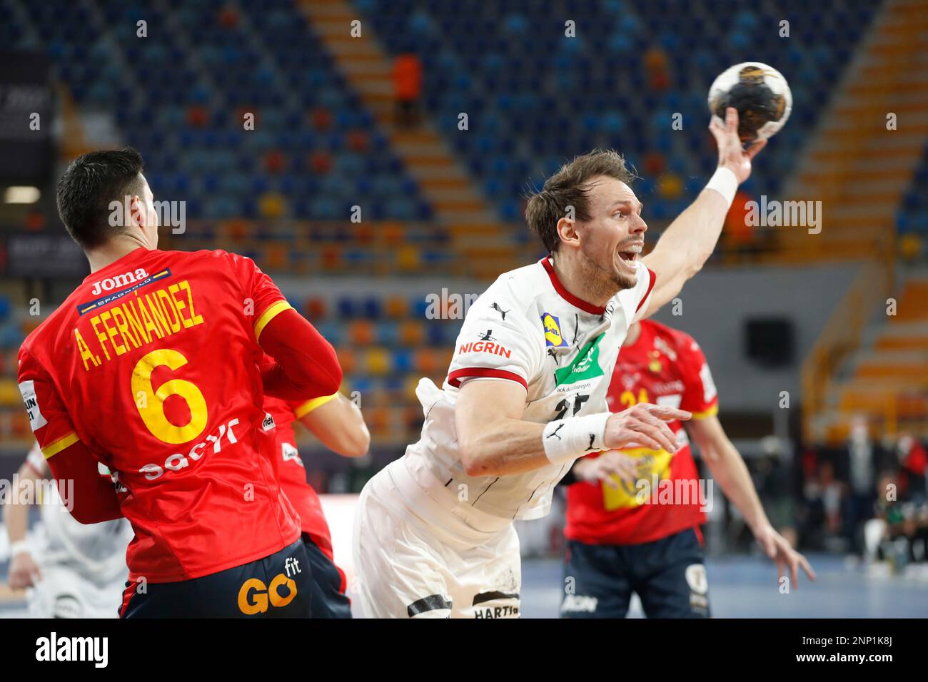 Germany's Kai Häfnerin action past Spain's Angel Fernandez Perez during ...