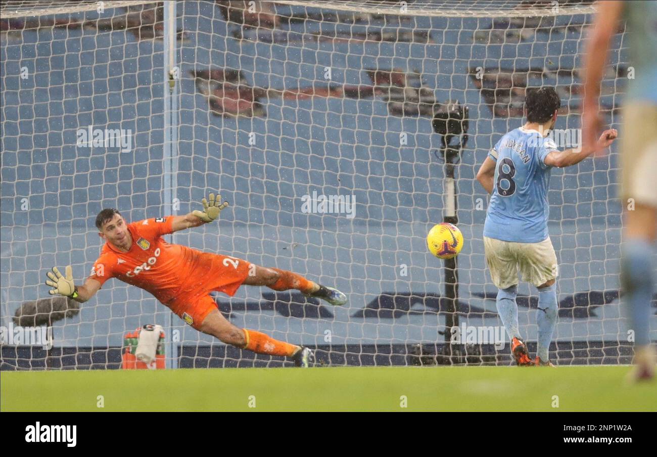 Manchester City's Ilkay Gundogan scores his side's second goal during ...