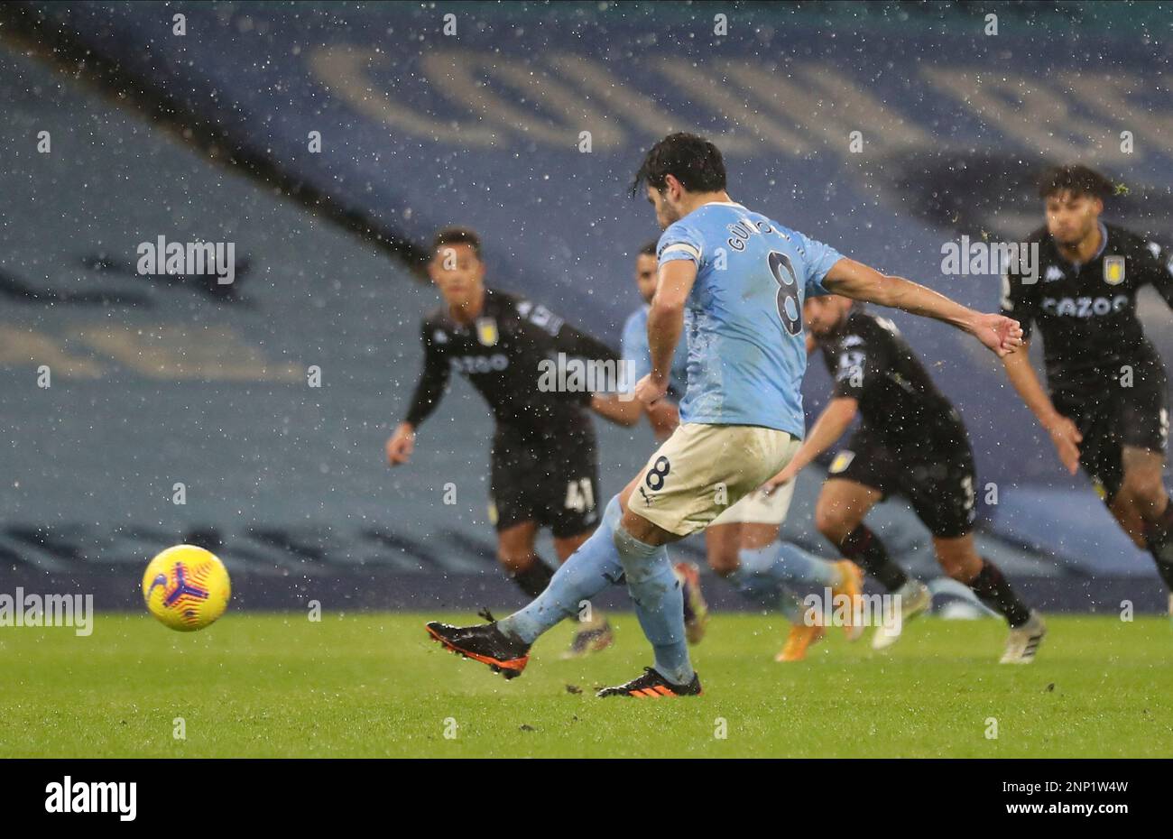 Manchester City's Ilkay Gundogan scores his side's second goal during ...