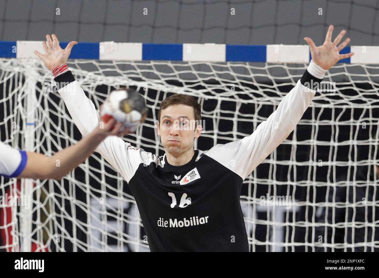 Switzerland's goal keeper, Nikola Portner, defends during the World ...