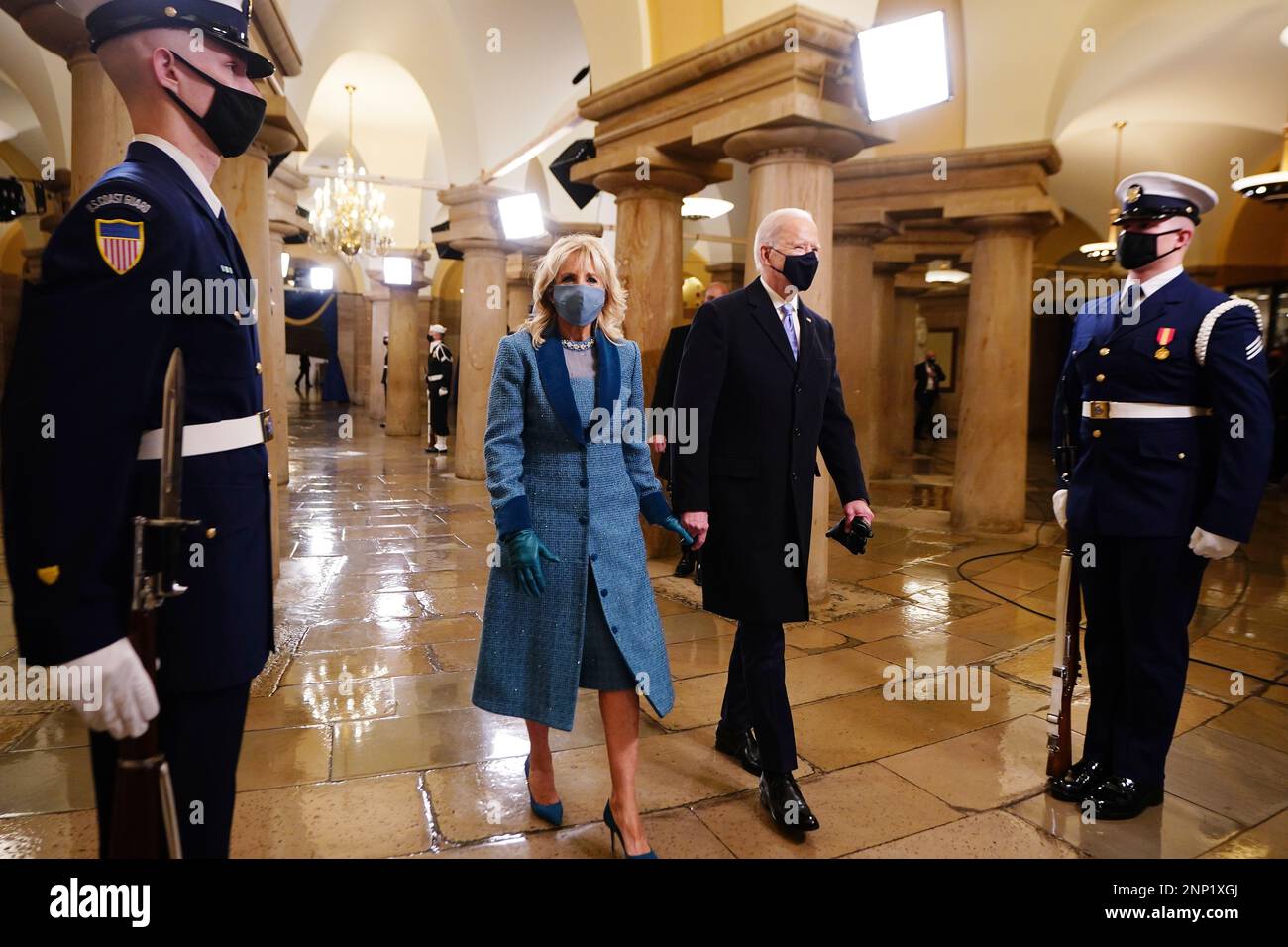 President-elect Joe Biden and his wife Jill arrive in the Crypt of the ...