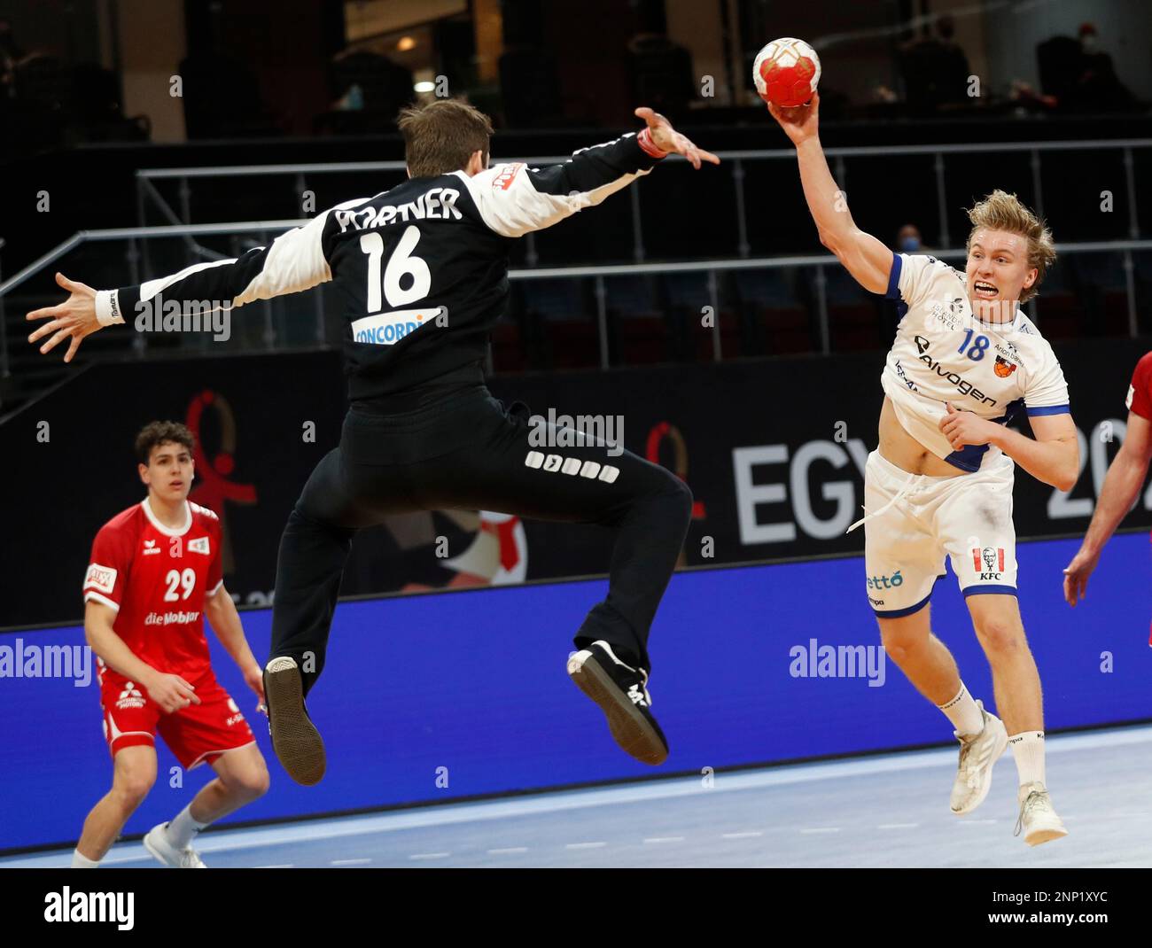 Iceland's Gisli Thorgeir Kristjansson throws the ball during the World ...