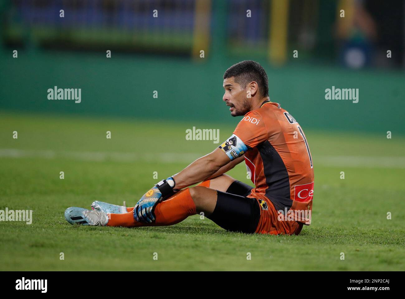 Goalkeeper Matias Cano of Chile's Coquimbo reacts after the fourth goal ...