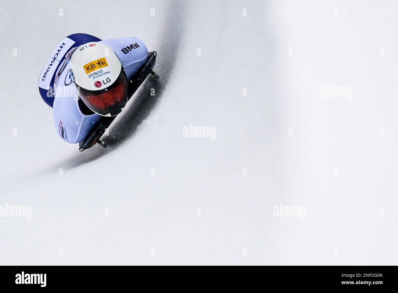 Jisoo Kim of Korea during the Men's Skeleton World Cup in St. Moritz ...