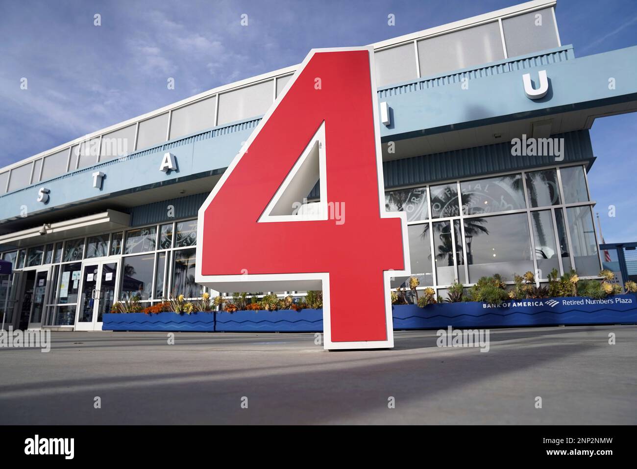 The No. 4 of Pee Wee Reese at the Retired Numbers Plaza at Dodger ...