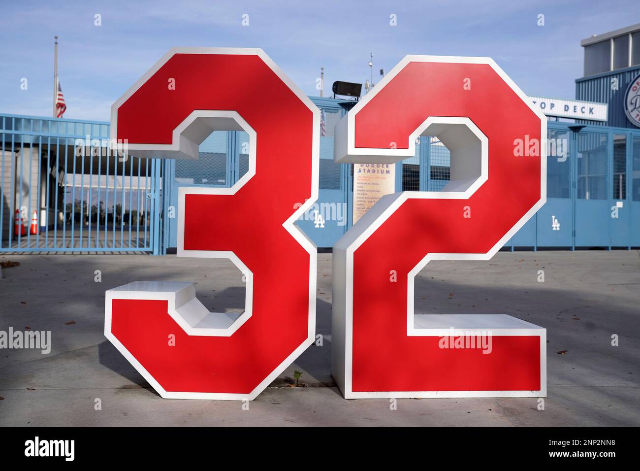 The No. 32 of Sandy Koufax at the Retired Numbers Plaza at Dodger ...