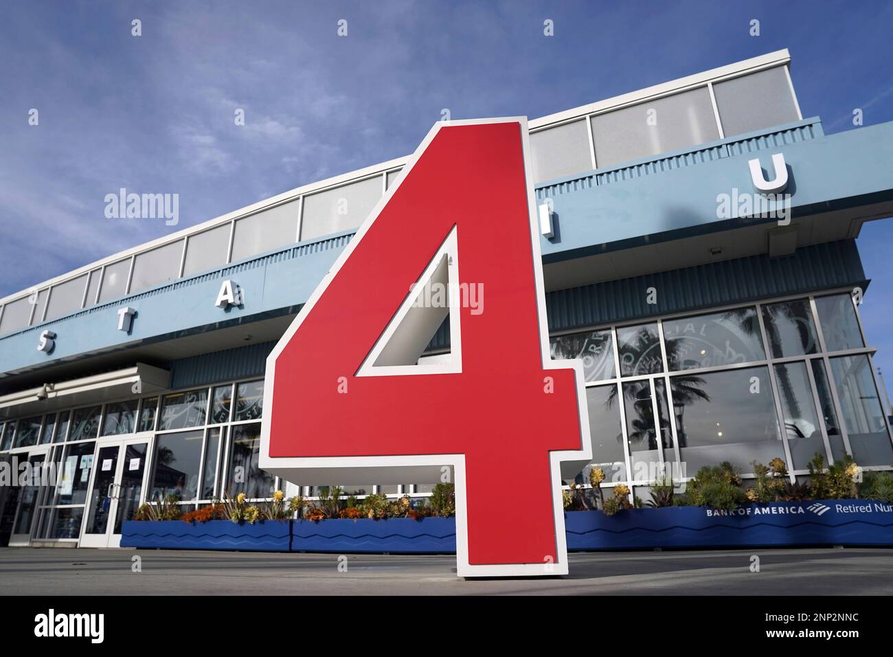 The No. 4 of Pee Wee Reese at the Retired Numbers Plaza at Dodger ...