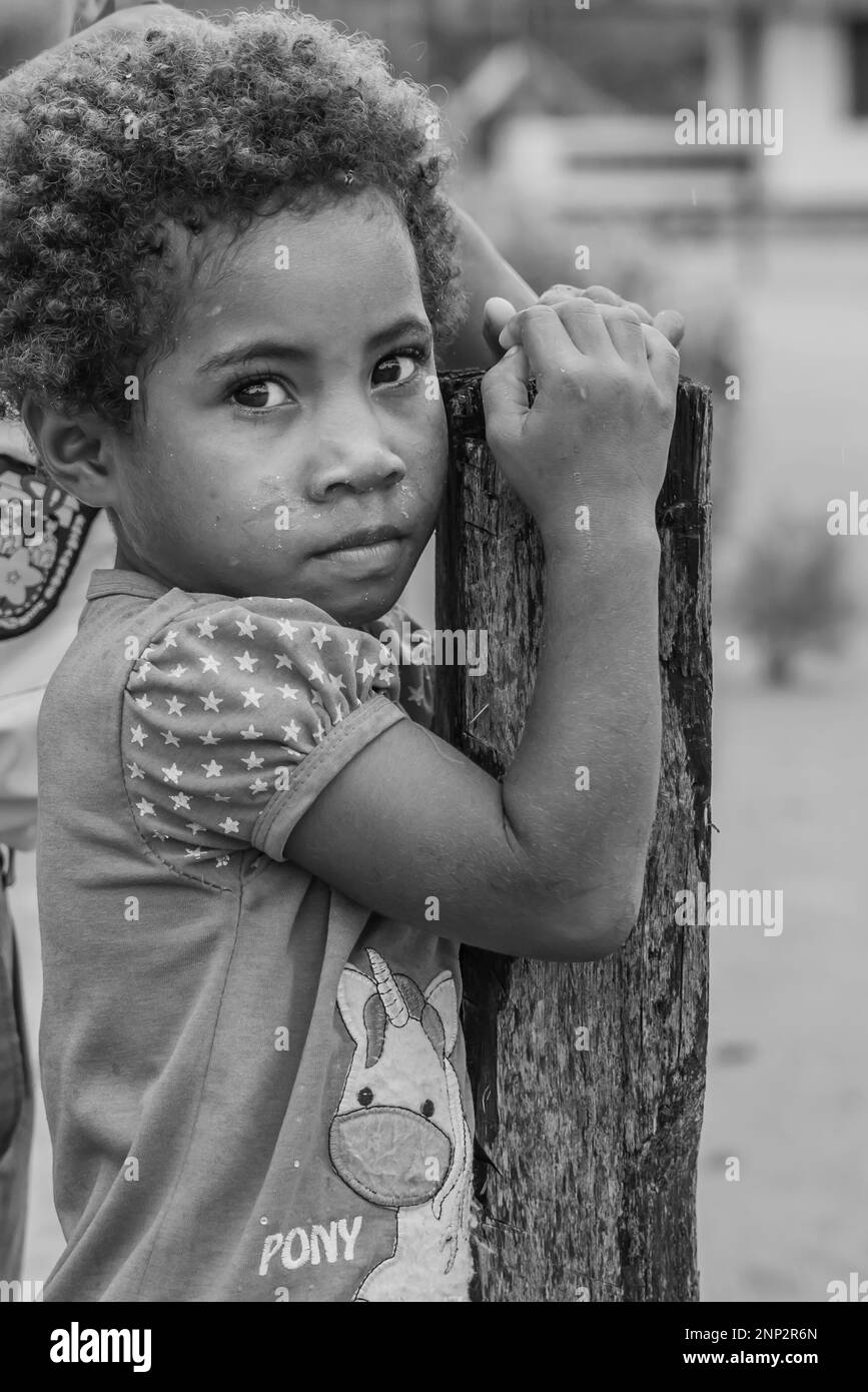 Raja Ampat Indonesia February 6 2023 Black White Picture Of A Girl