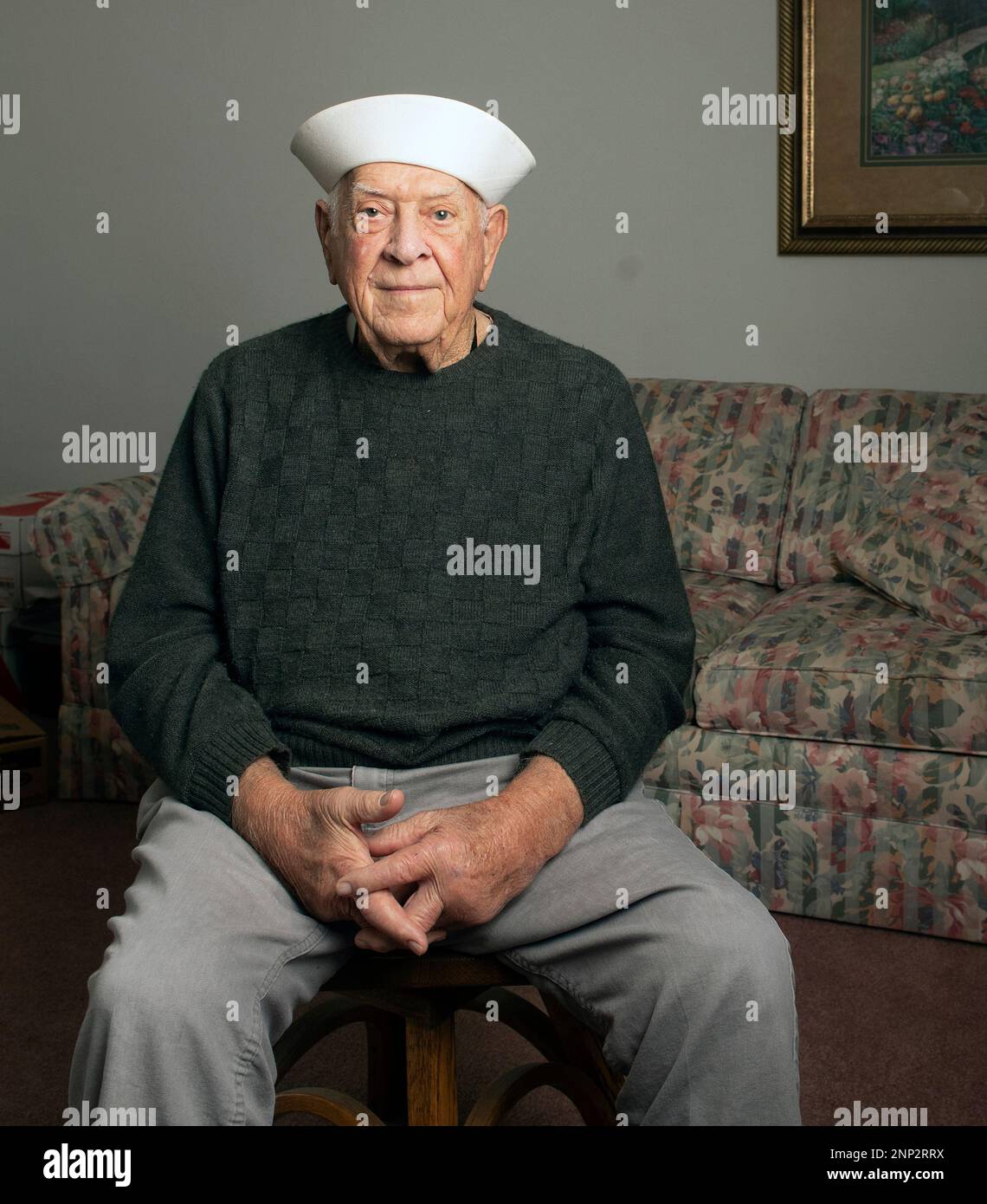 Michael Kemple, 93 poses for a portrait at his home Wednesday, Jan. 6 ...