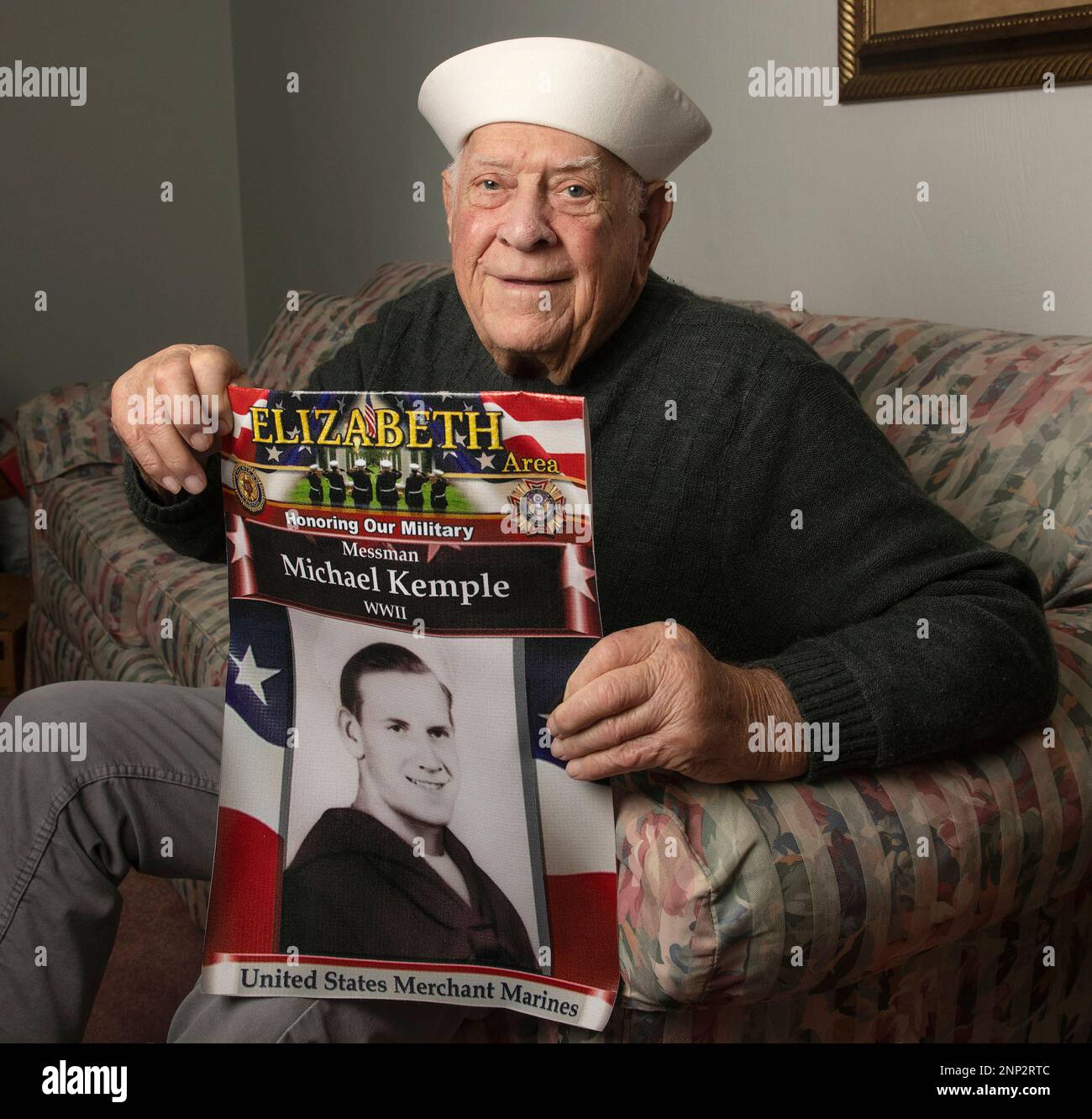 Michael Kemple, 93 poses for a portrait at his home Wednesday, Jan. 6 ...