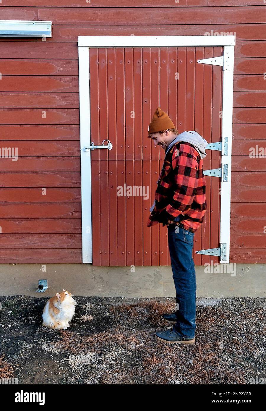 Hans Madsen Matt Mitchell stops to have a chat with "Jack" one of the ...