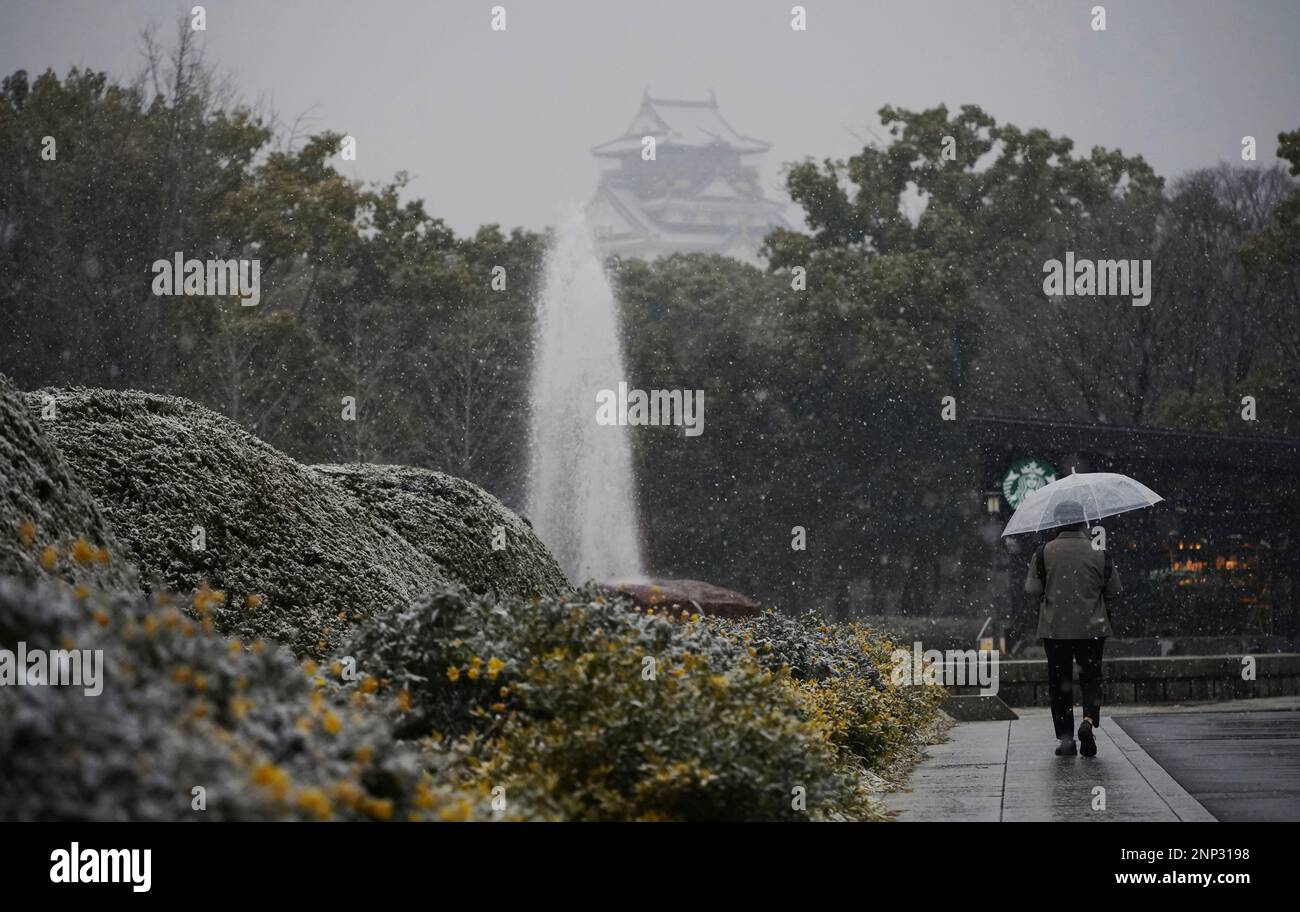 Osaka City is hit by snow in Osaka Prefecture, western Japan, in ...