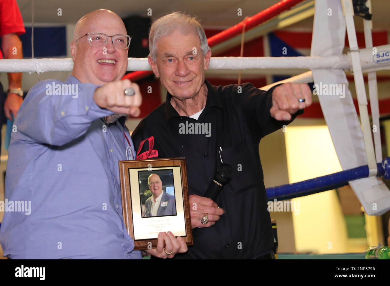 Inductee Al Hopper poses with Boxing Hall of Fame President Steve ...