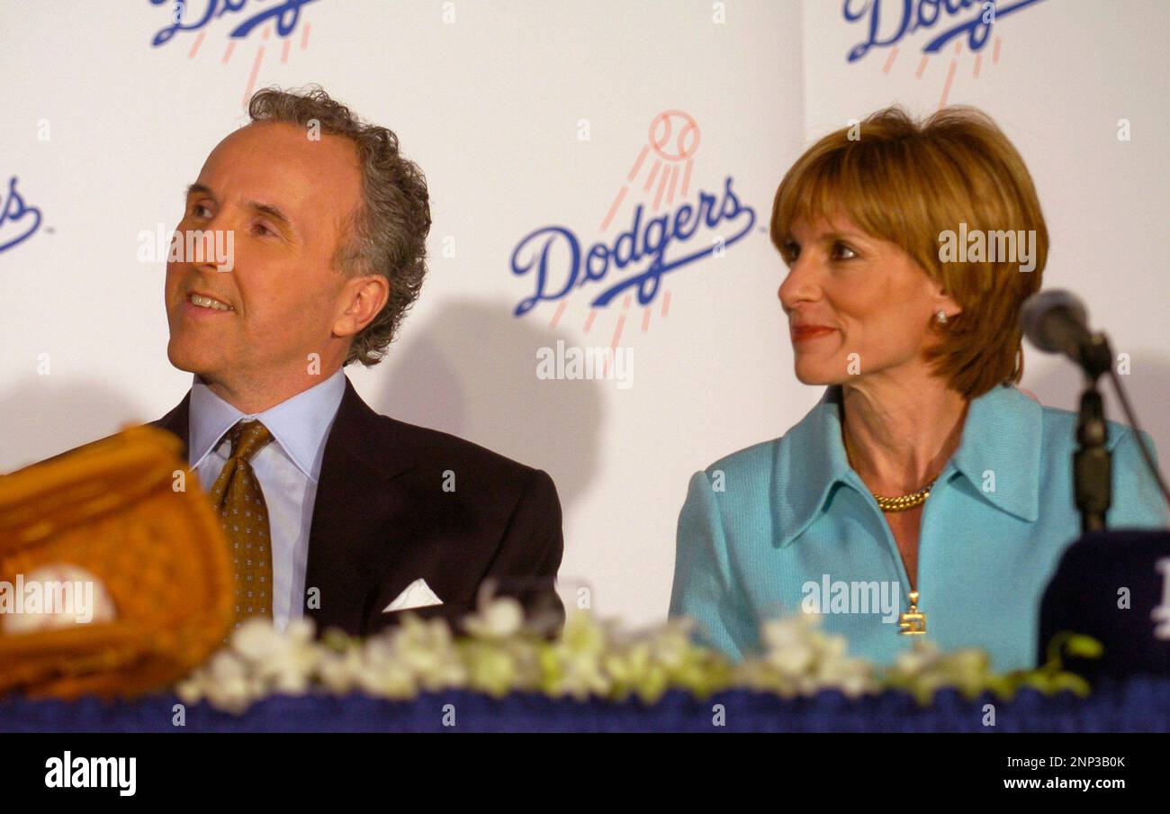 Frank McCourt and wife Jamie during press conference announcing their ...