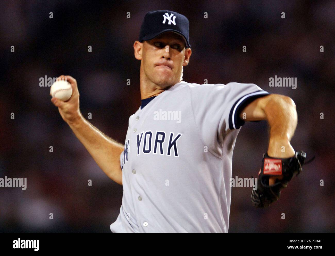 New York Yankees reliever Aaron Small pitches during 8-6 loss to the ...