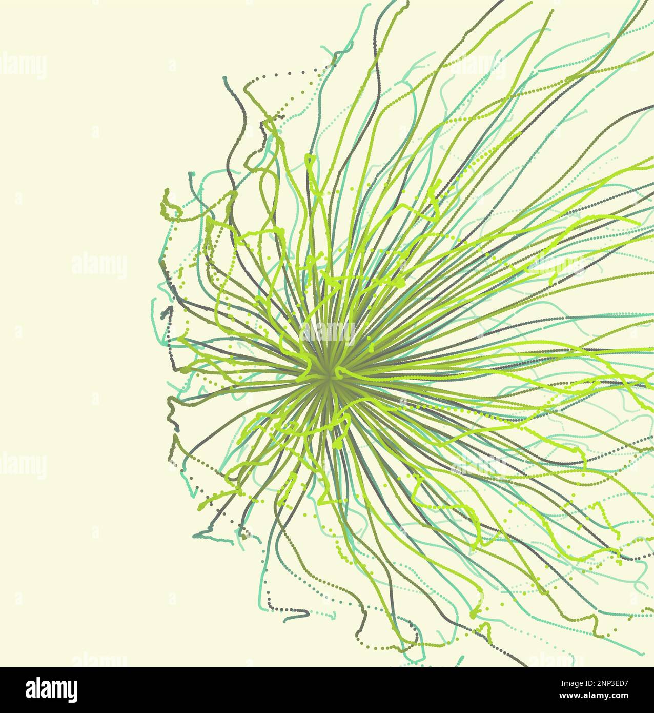 Point explode. Array with dynamic emitted particles. 3d technology ...