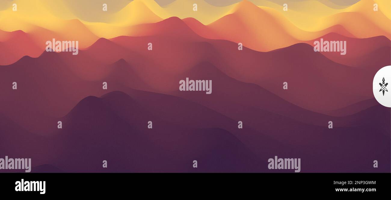 Mountain landscape. Mountainous terrain. Vector illustration. Abstract ...