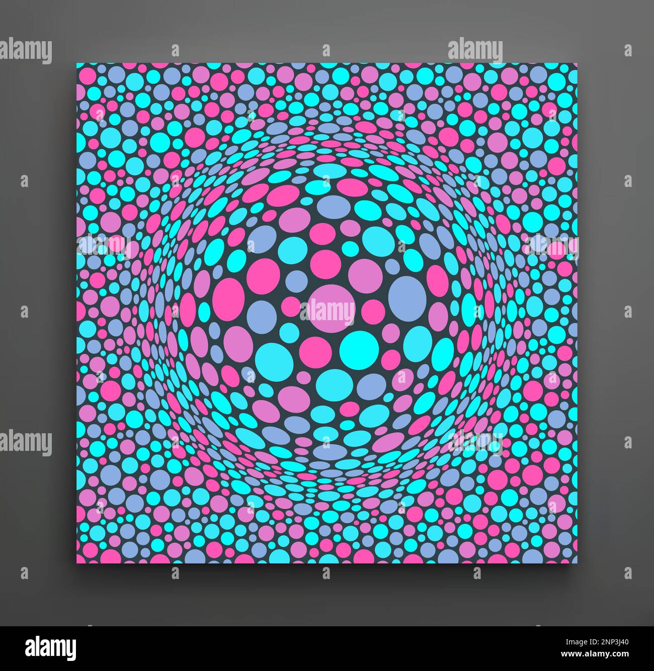 Background with convex hemisphere. Volumetric composition with optical ...