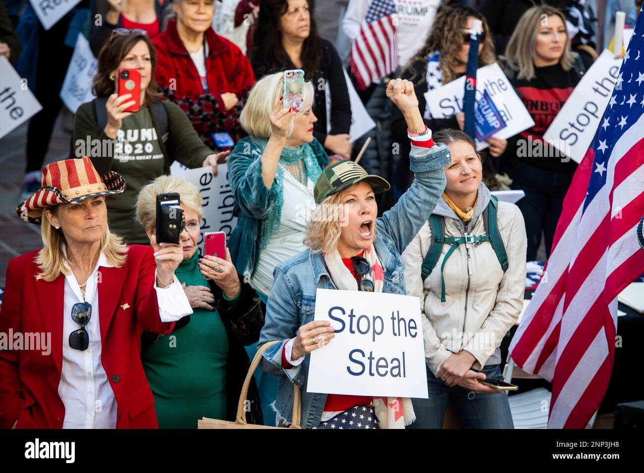 Trump supporters Dory O' Toole, of Palm Desert, and Kimberly Pearce, of ...