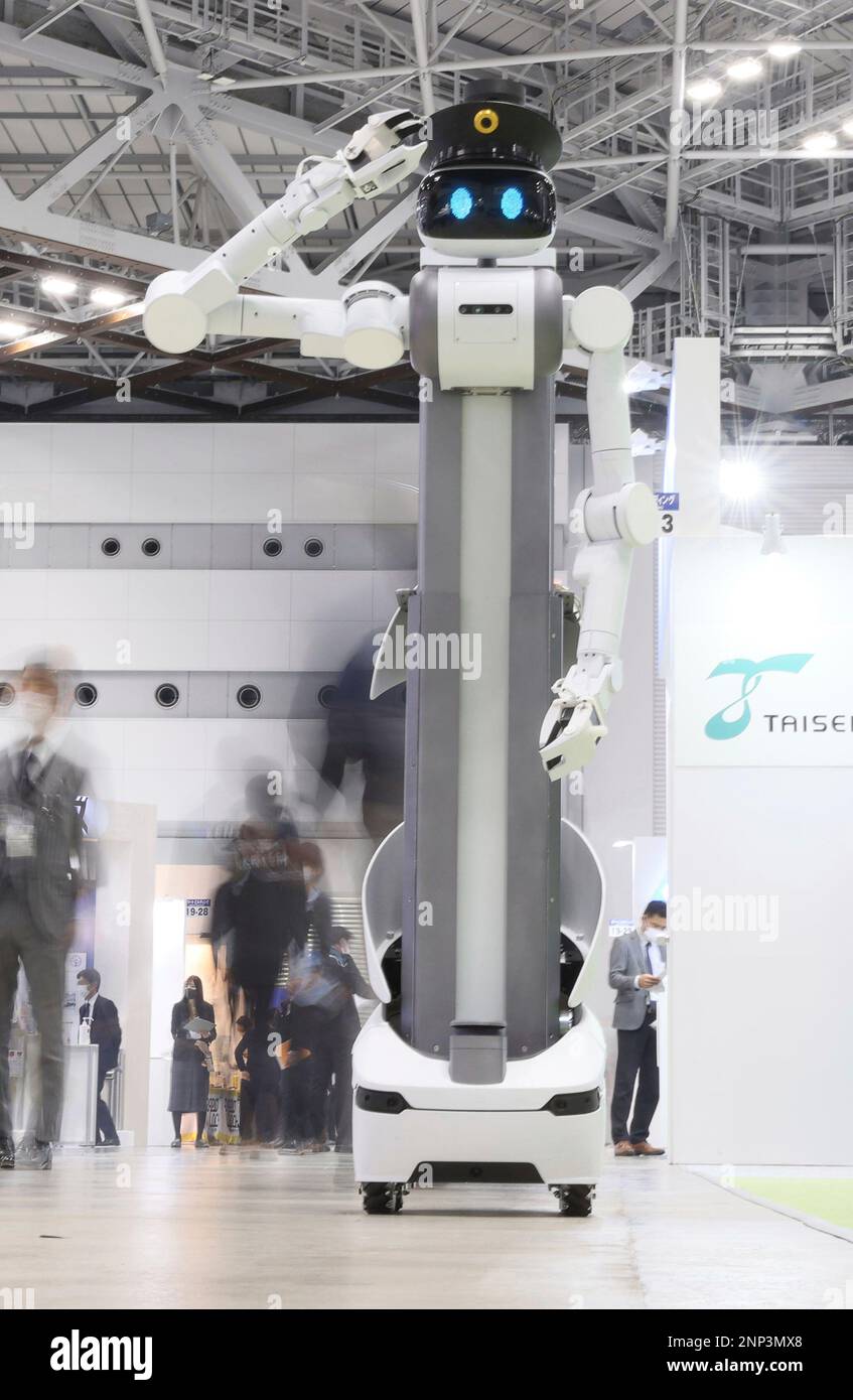 A robot guard named ugo is pictured in Koto, Tokyo on Dec. 4, 2020. The ...