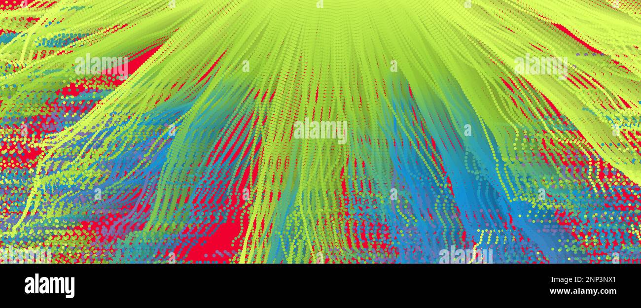 Point explode. Array with dynamic emitted particles. 3d technology ...
