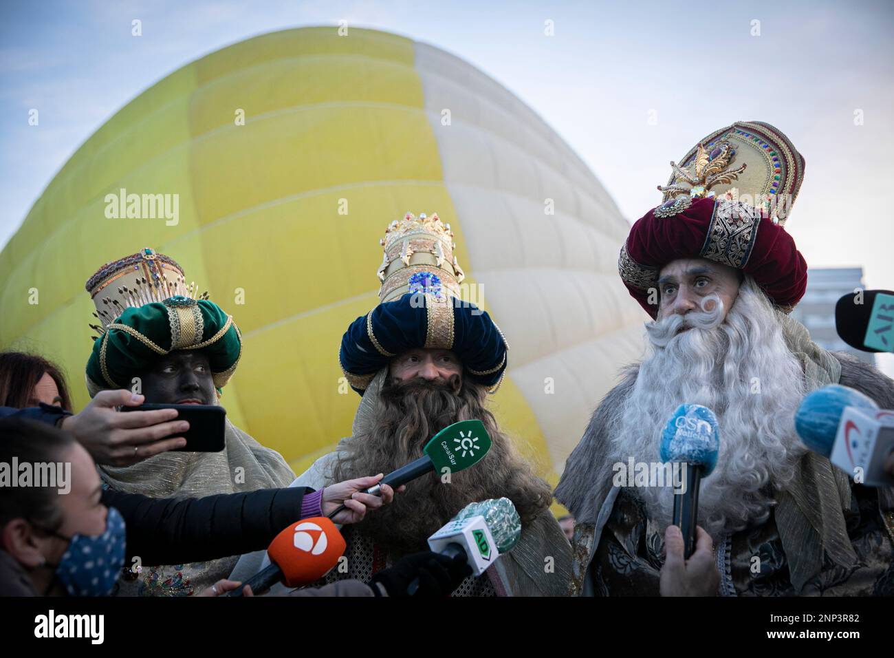 The Three Kings of the East attend to the media before the start of the ...