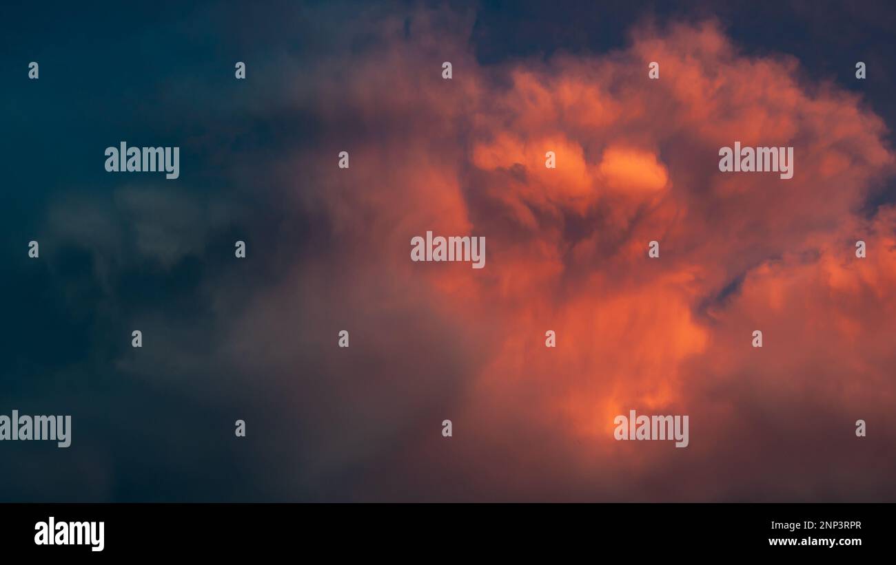 Dramatic clouds of red, gathering before the storm. Bad weather ...