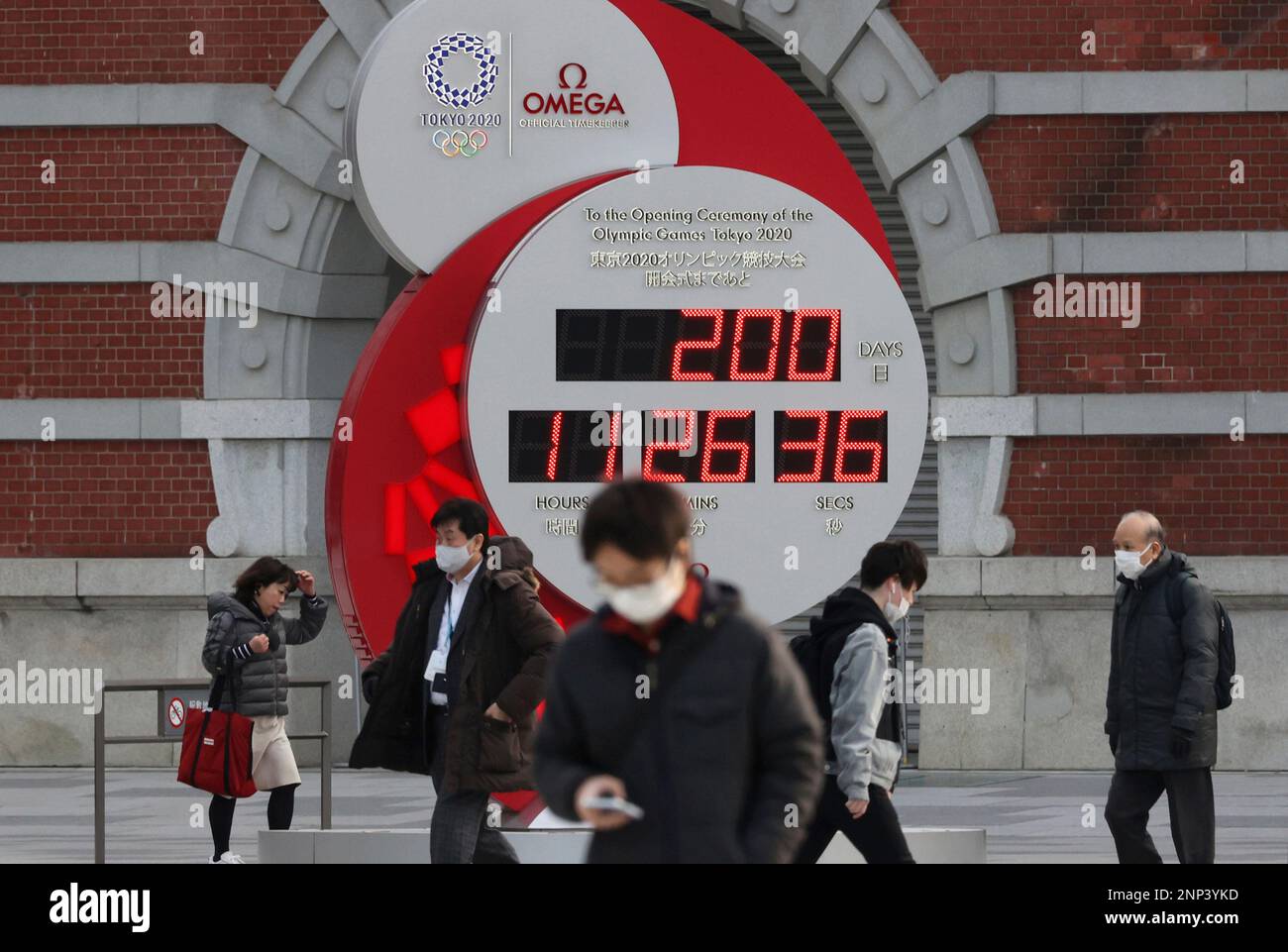 A countdown clock shows that it's 200 days to the opening ceremony of ...