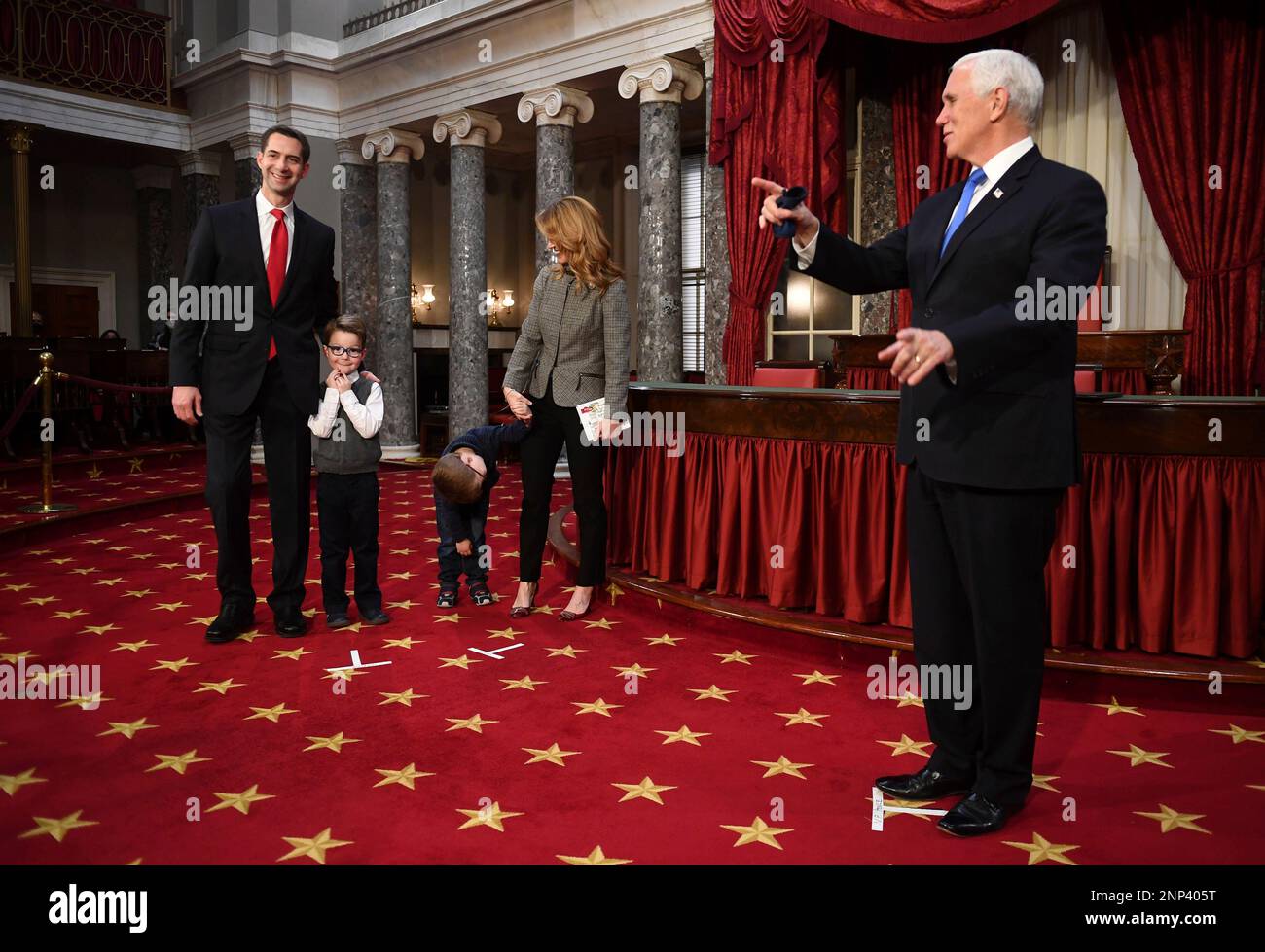 Vice President Mike Pence poses for a photo with Sen. Tom Cotton, R-Ark ...