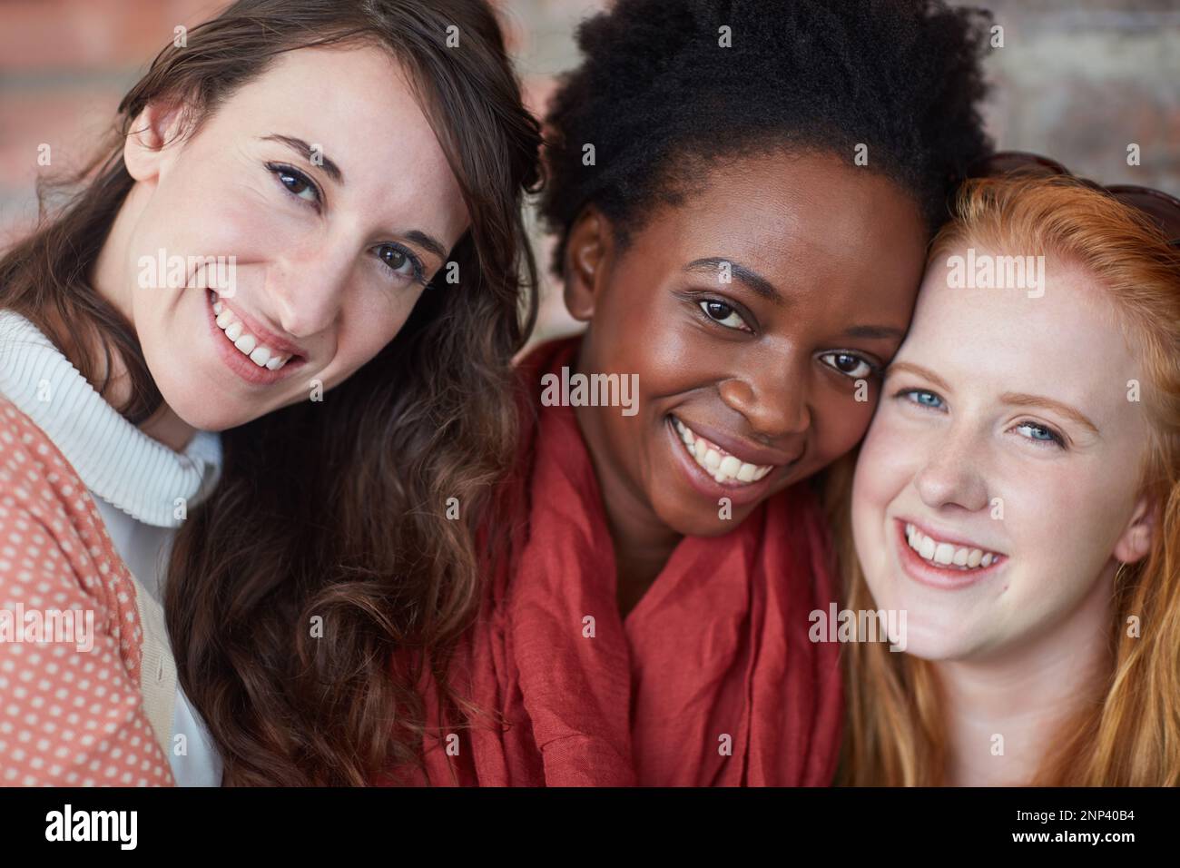 Best friends on campus. Portrait of a group of university students ...