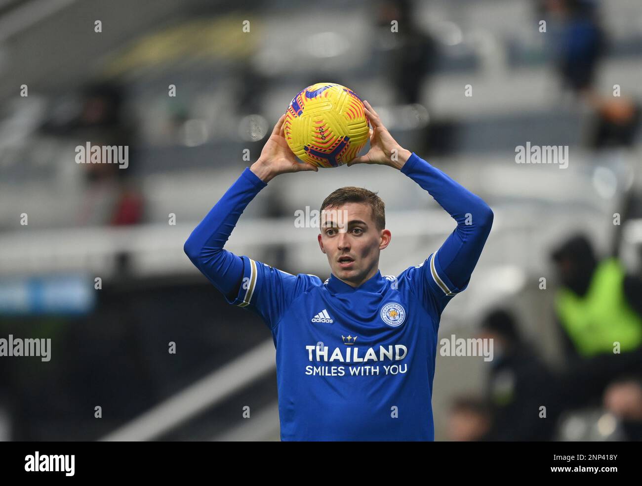 Leicester's Timothy Castagne looks out during the English Premier ...