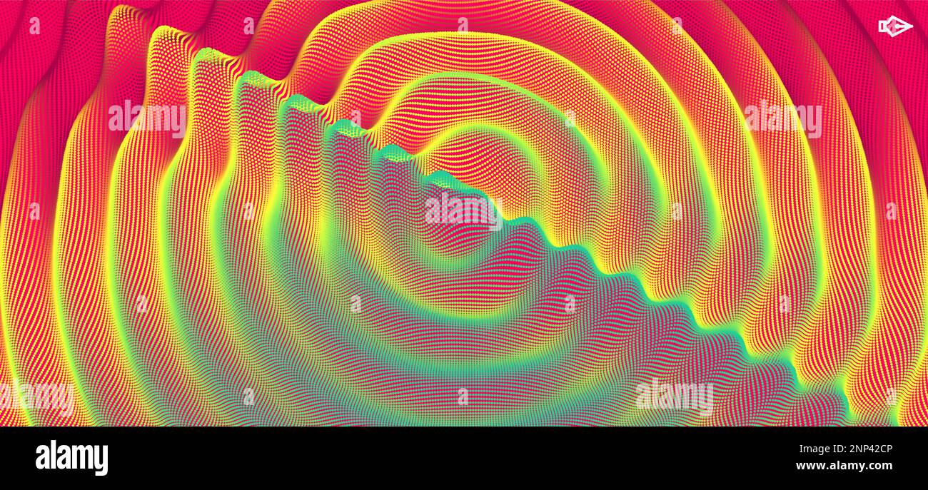 3D wavy background with ripple effect. Vector illustration with ...