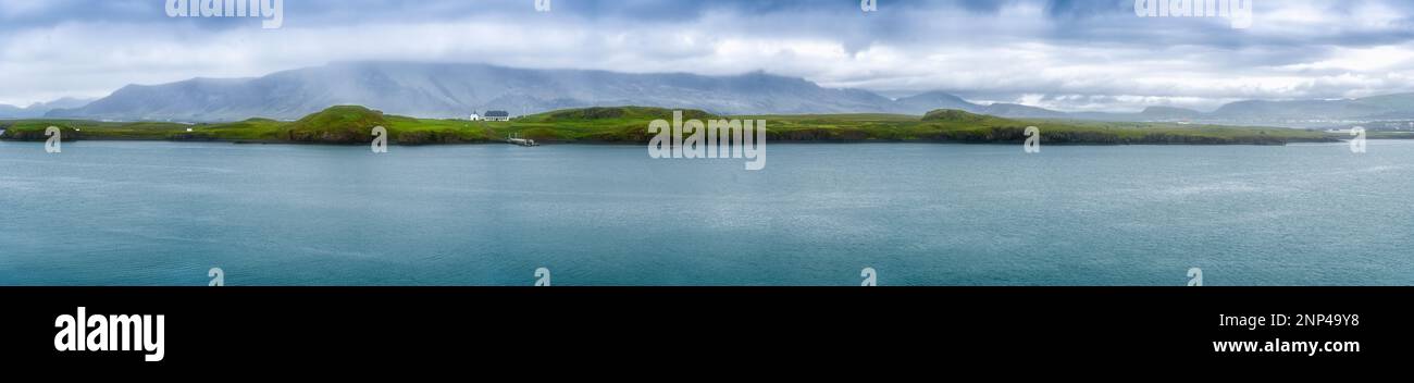 Clouds above island, Videy Island and Videy House, Reykjavik, Iceland Stock Photo - Alamy